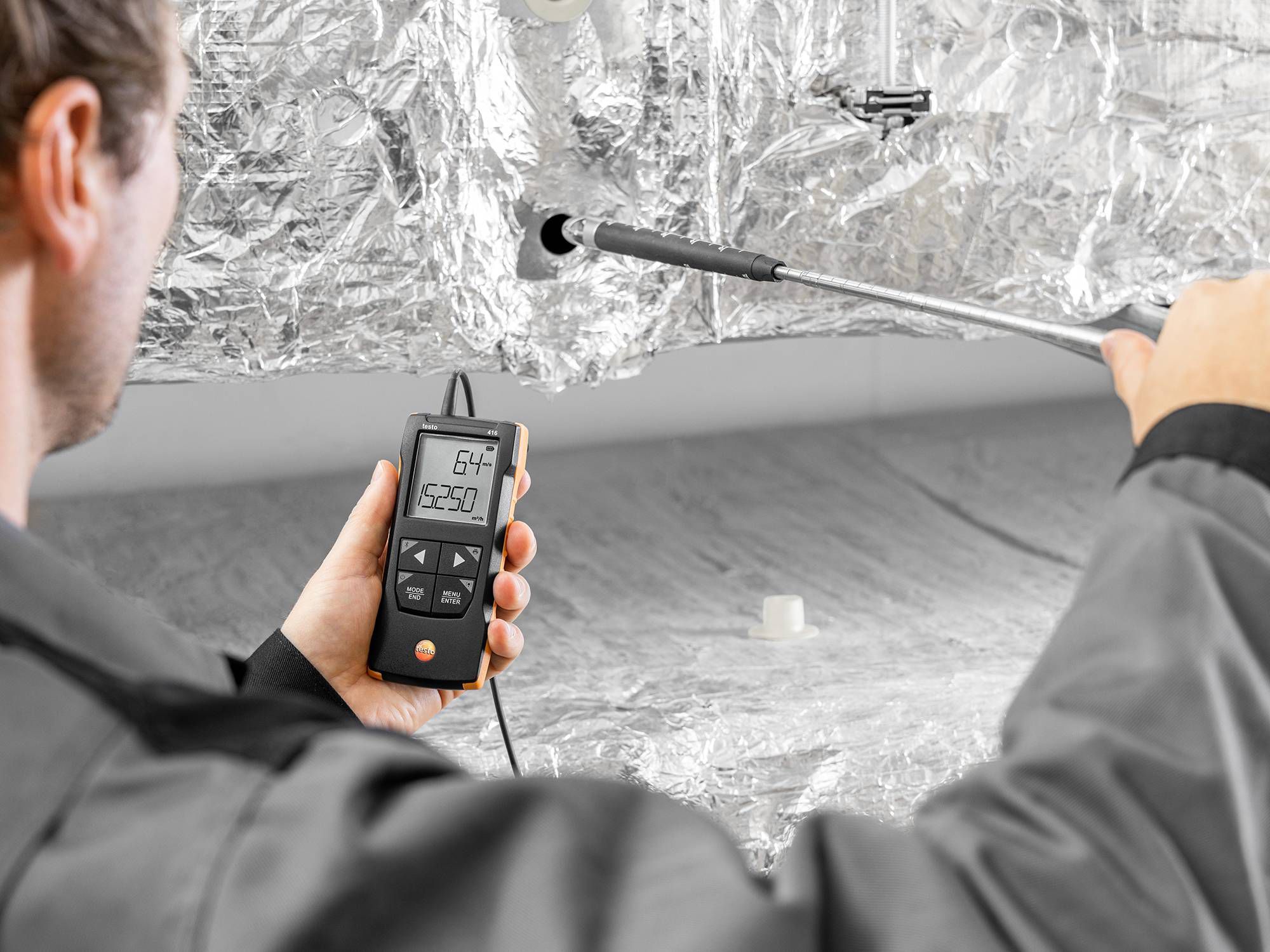 德图数字风速计testo 416叶轮风速计16mm叶轮探头风速风温测量通风管道或出风口